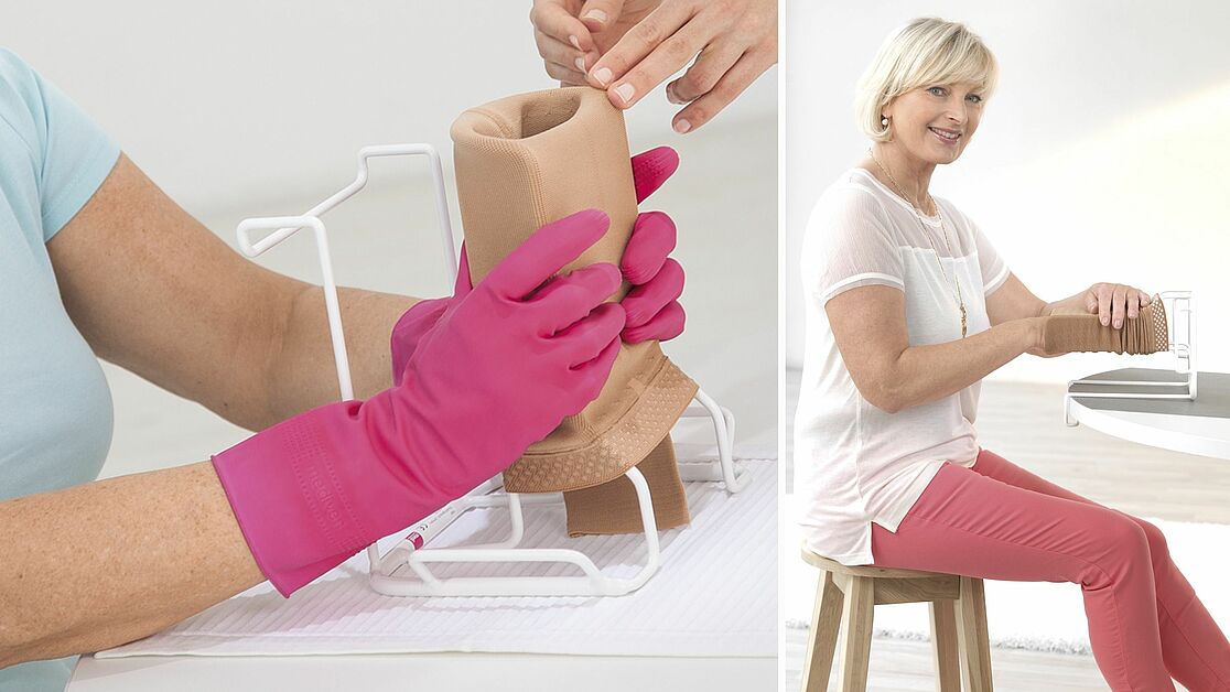 Donning sleeves with the medi Arm Butler